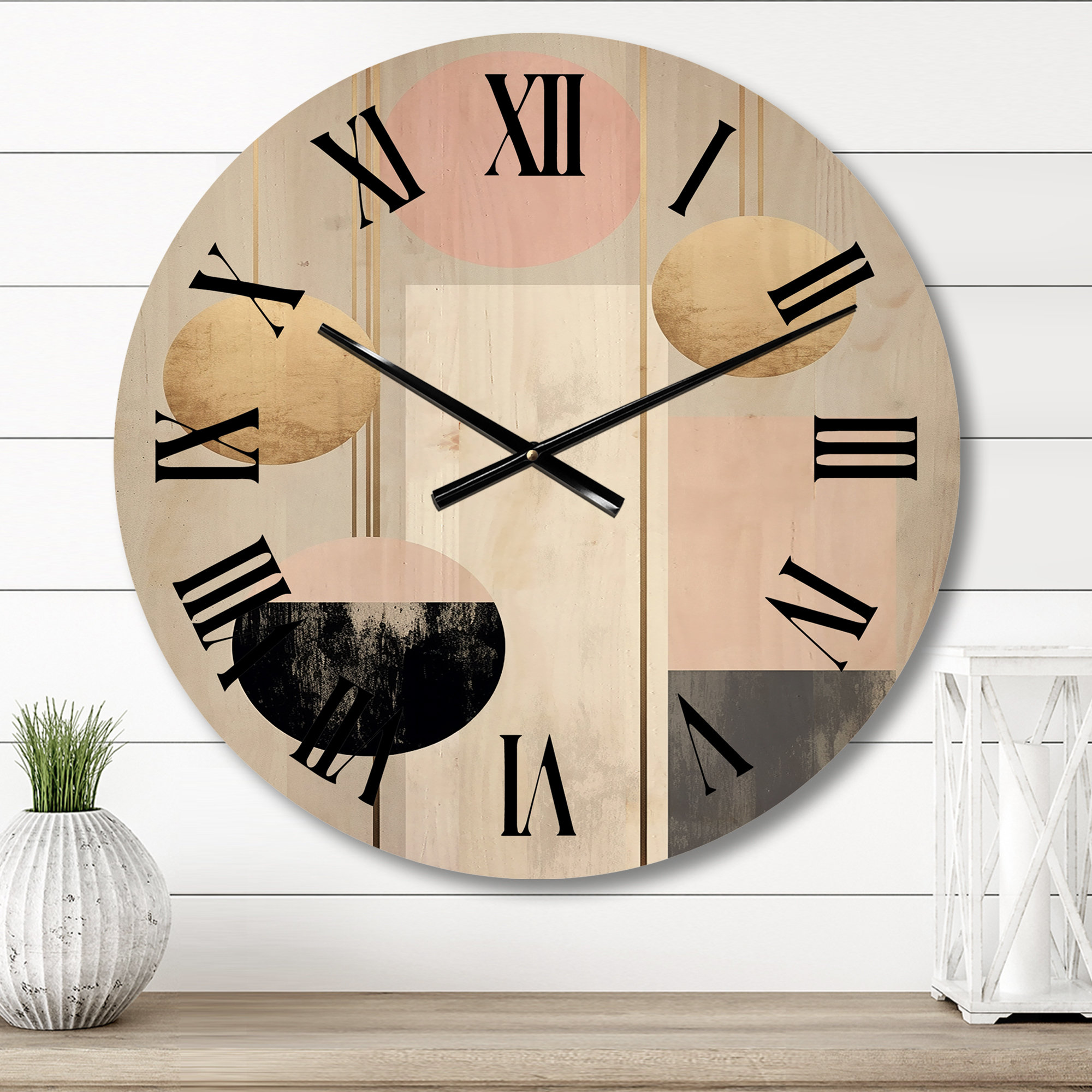 East Urban Home Full Moon Bloom Retro Geometry Pink Gold VIII - Modern ...