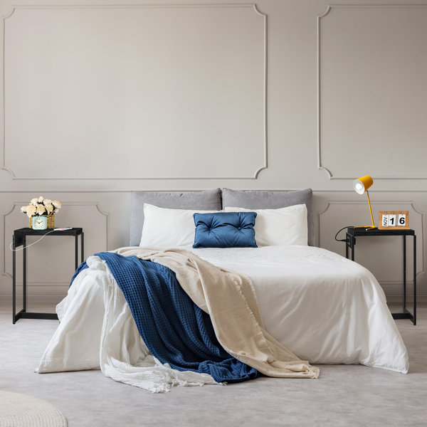 17 Stories Farlan End Table Set Built-In Outlets & Reviews | Wayfair