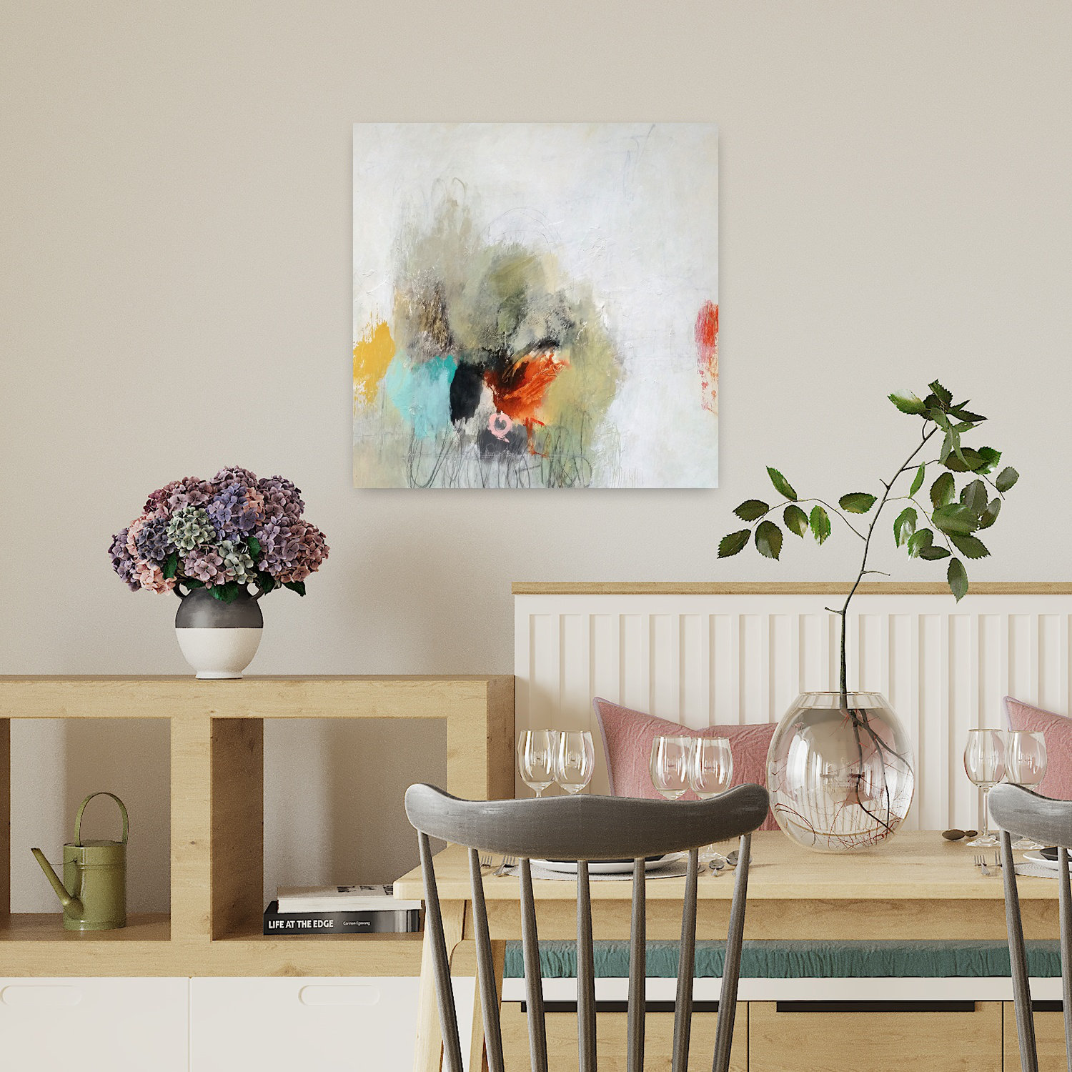 Latitude Run® Push Away Abstract Contemporary Art | Wayfair
