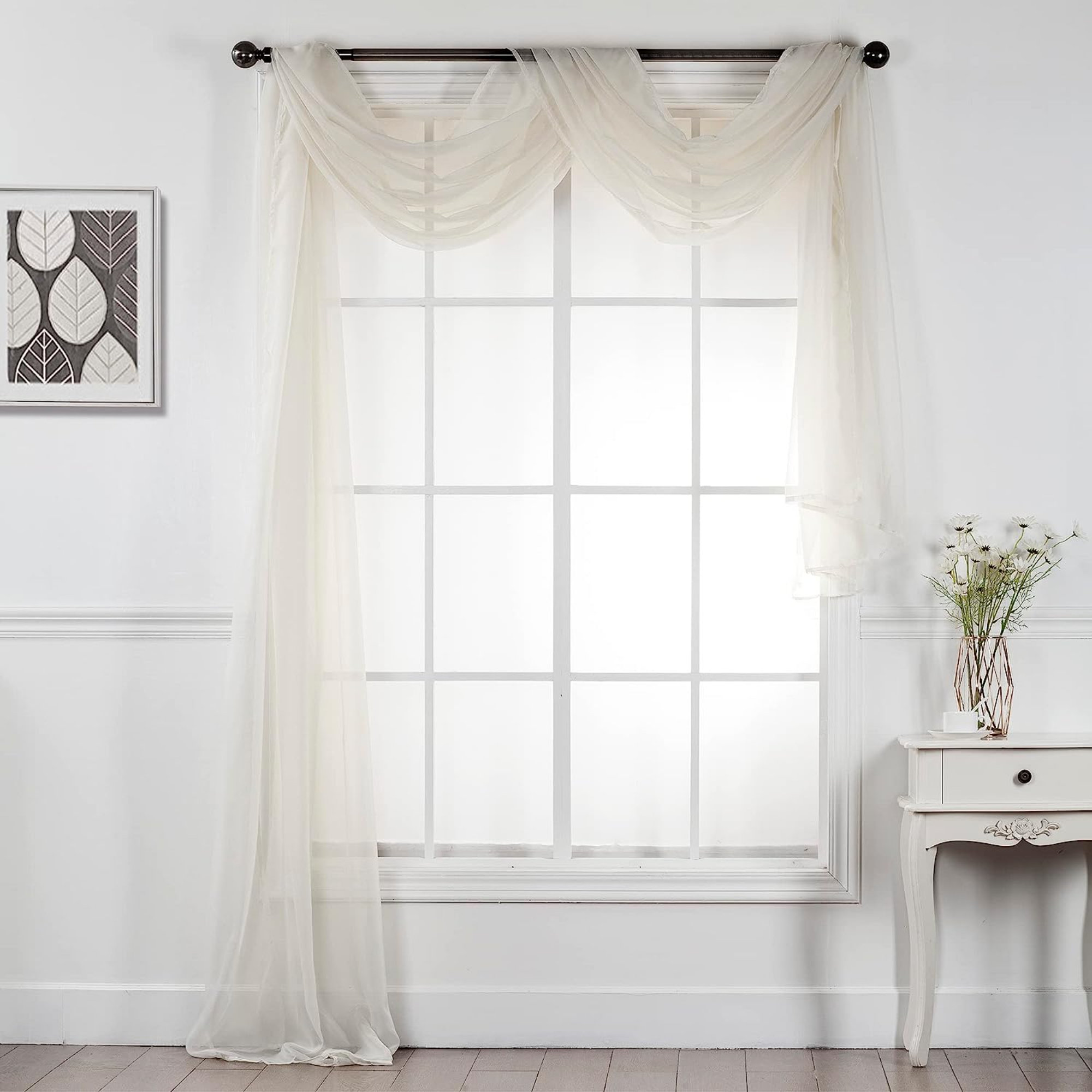 Winston Porter Giannoula Polyester Sheer Window Scarf Panel & Reviews ...