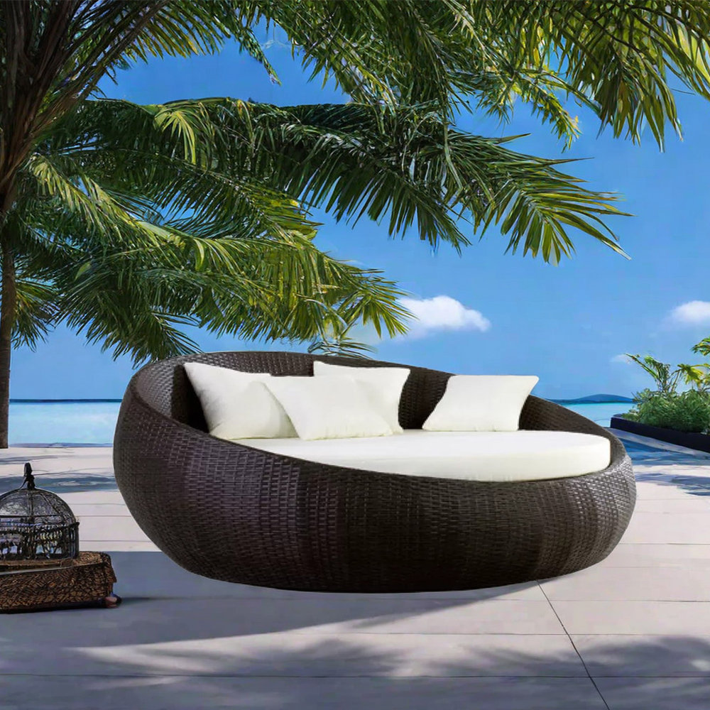 Hokku Designs Leisure Outdoor Pation Daybed 78.74 Wide | Wayfair