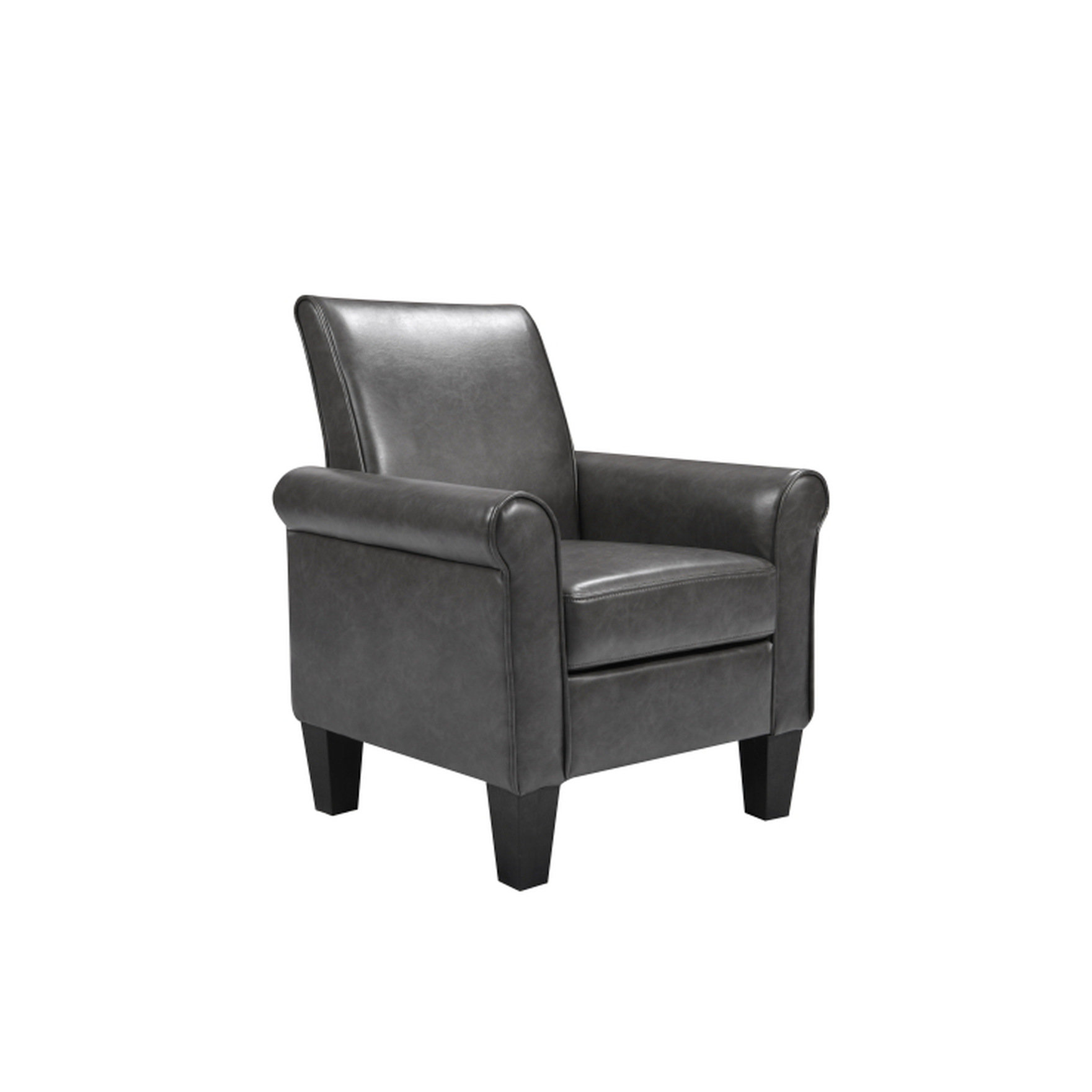 Alcott Hill® Dark Grey Pu Leather Comfy Seat - Armchair For Living Room ...