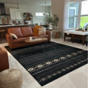 The Twillery Co.® Gorge Southwestern Black/Charcoal/Beige Area Rug ...