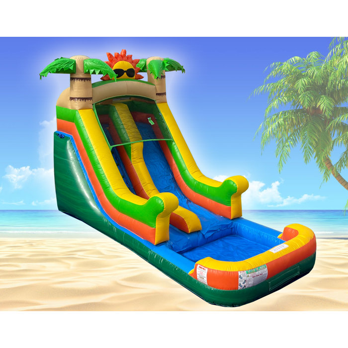 Jingo Jump 13' H x 20' L Inflatable Tropical Water Slide & Reviews ...
