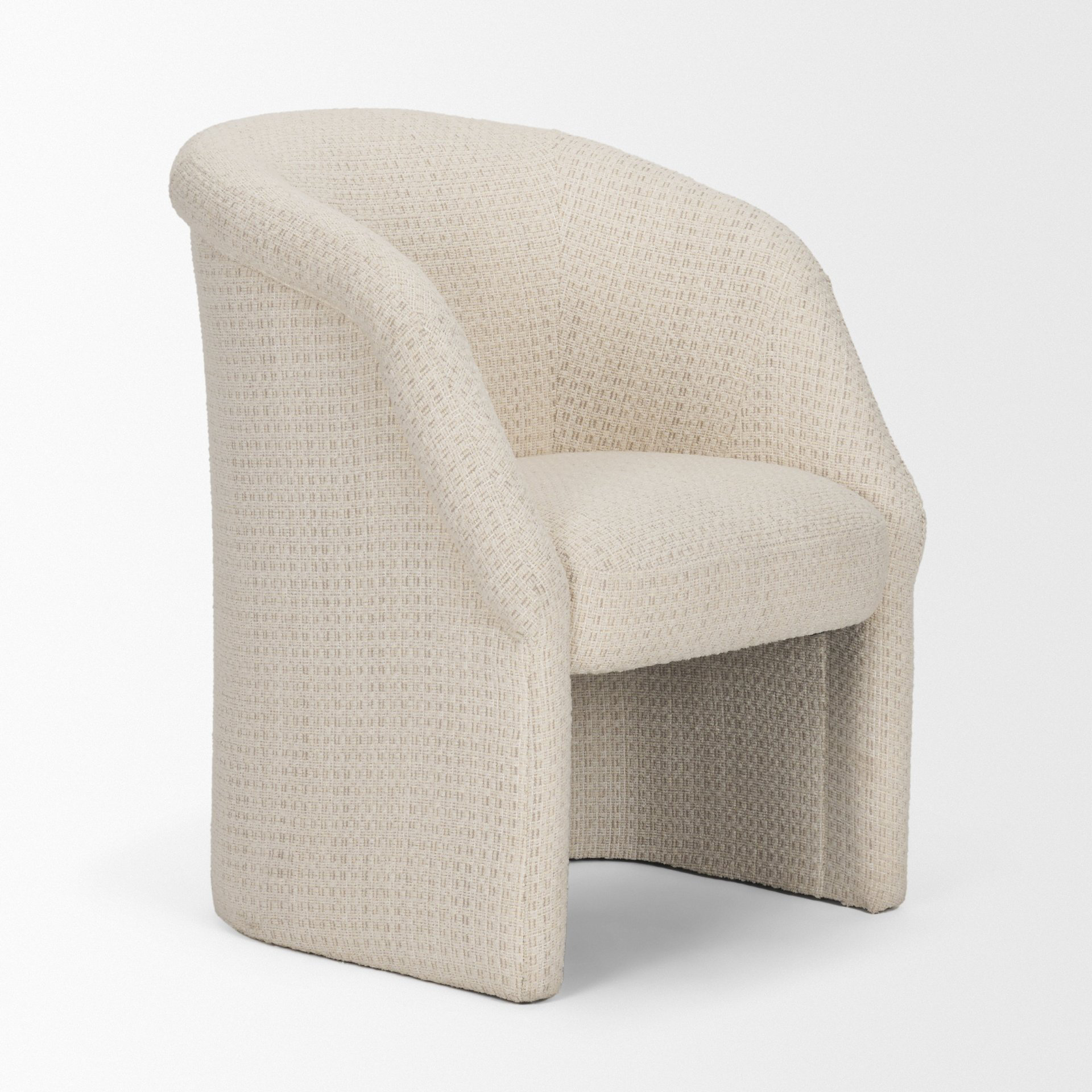 17 Stories Curtis Brown Fabric Barrelback Half-Moon Base Dining ...