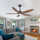 5 Brown Blades Ceiling Fan With Light And Remote, Quiet Reversible Dc ...