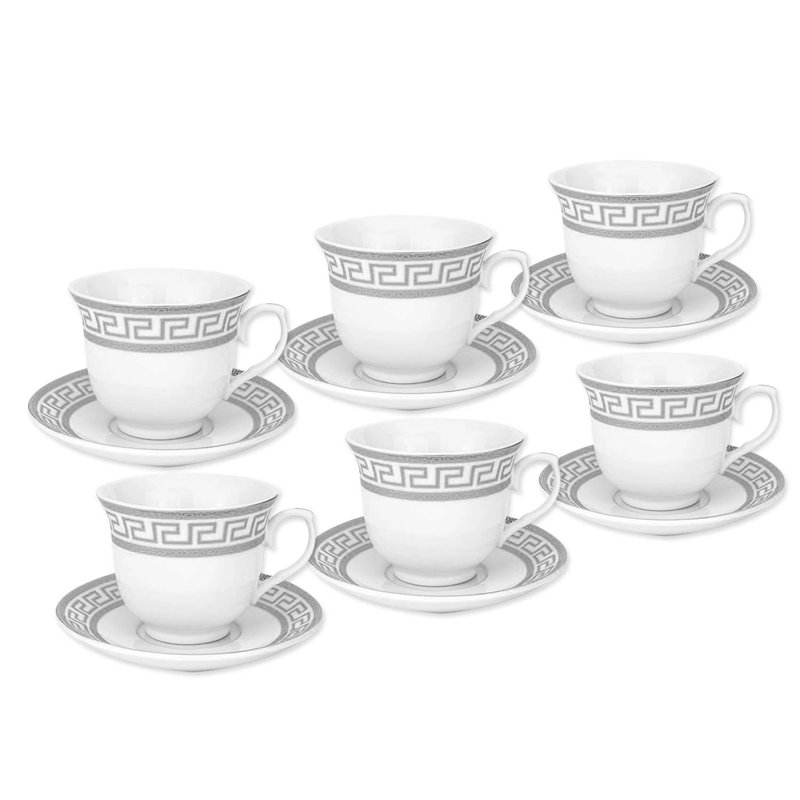 House of Hampton® Afjal Greek Key Tea Cup and Saucer Set & Reviews ...