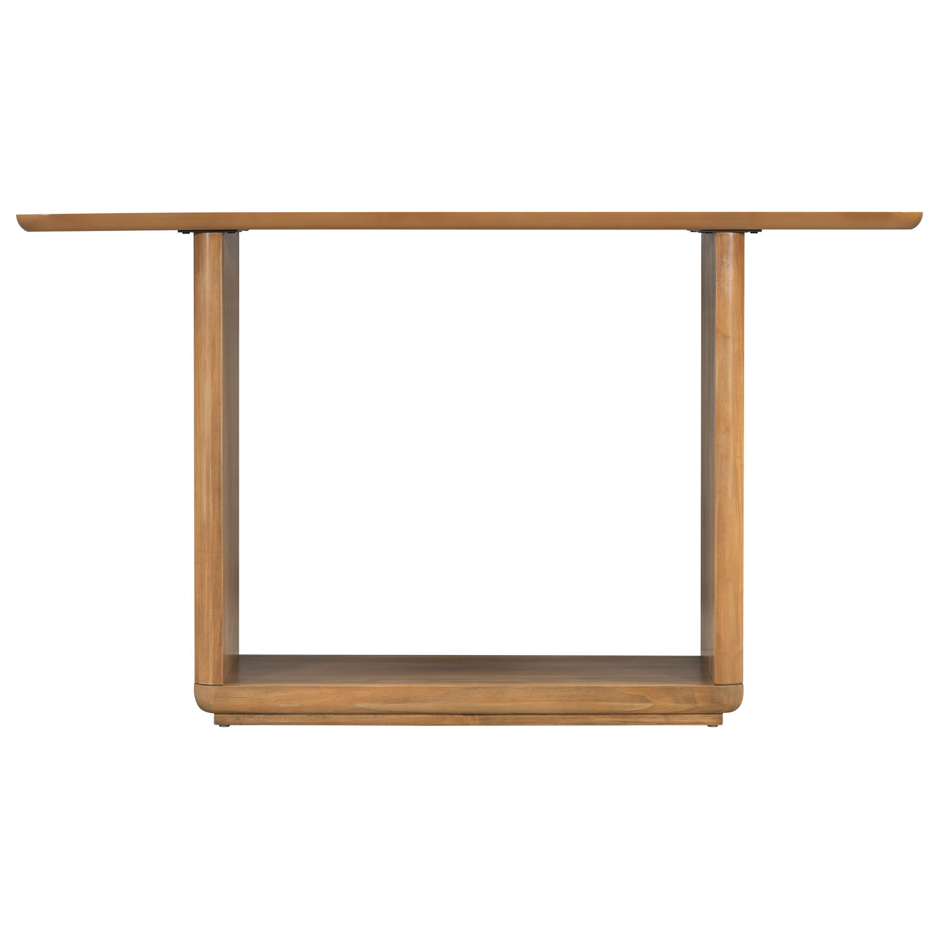 Latitude Run® Stylish Console Table With Curved Corners, Natural Wood ...