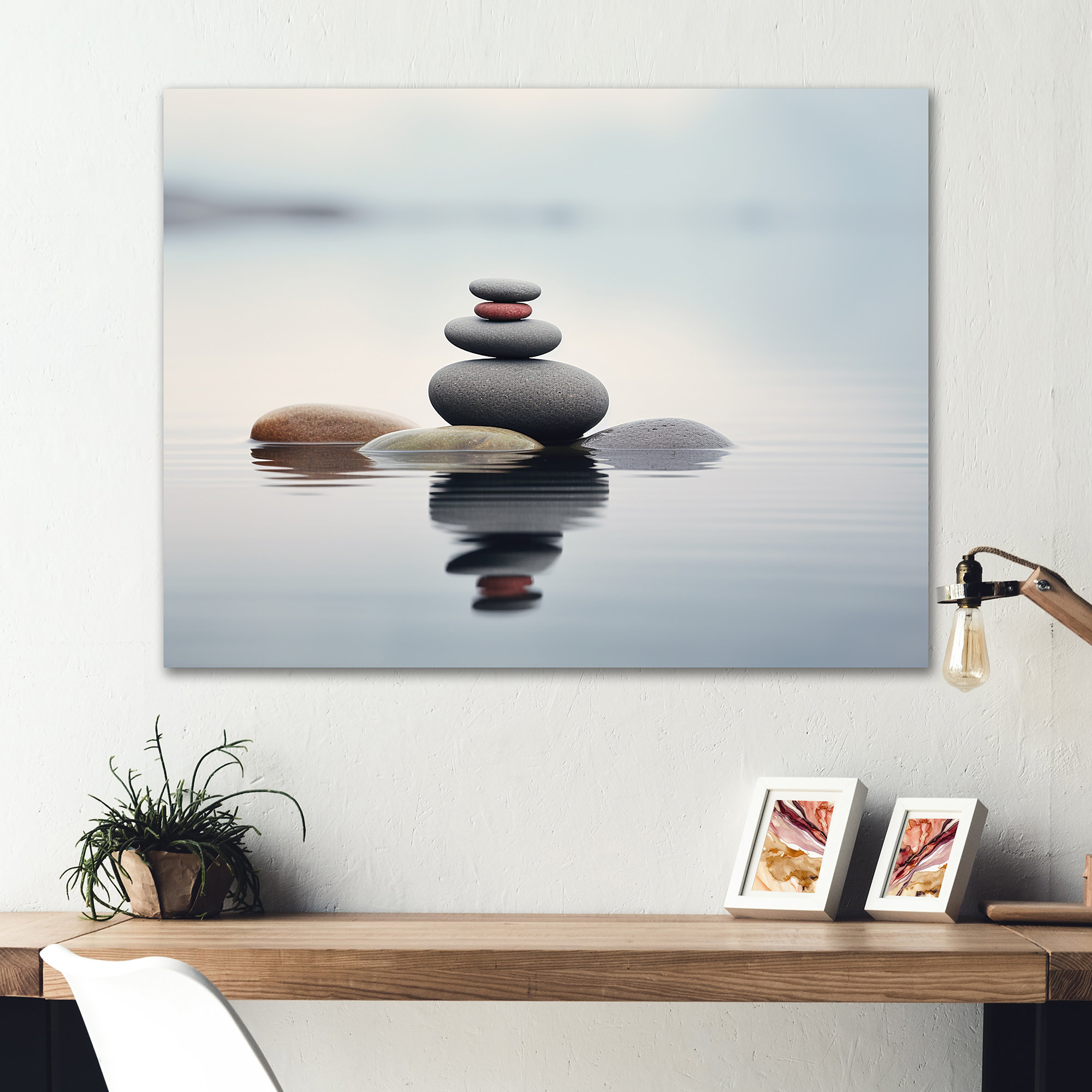 Latitude Run® Blue Zen Serenity Of Spiritual Stones In Water IV ...