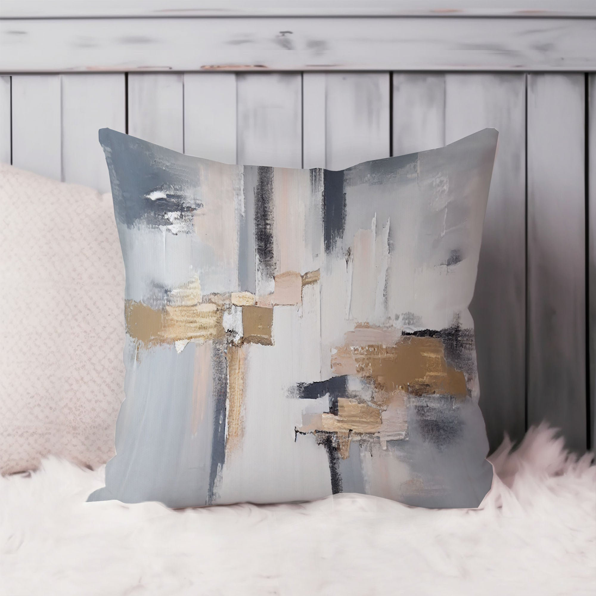 Ethan Taylor Abstract Balance Gold Paint Brush Strokes Transitional ...