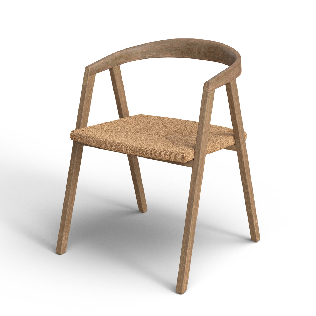 Birch Lane™ Fitzpatrick Natural Oak Curved Back Dining Arm Chair with ...