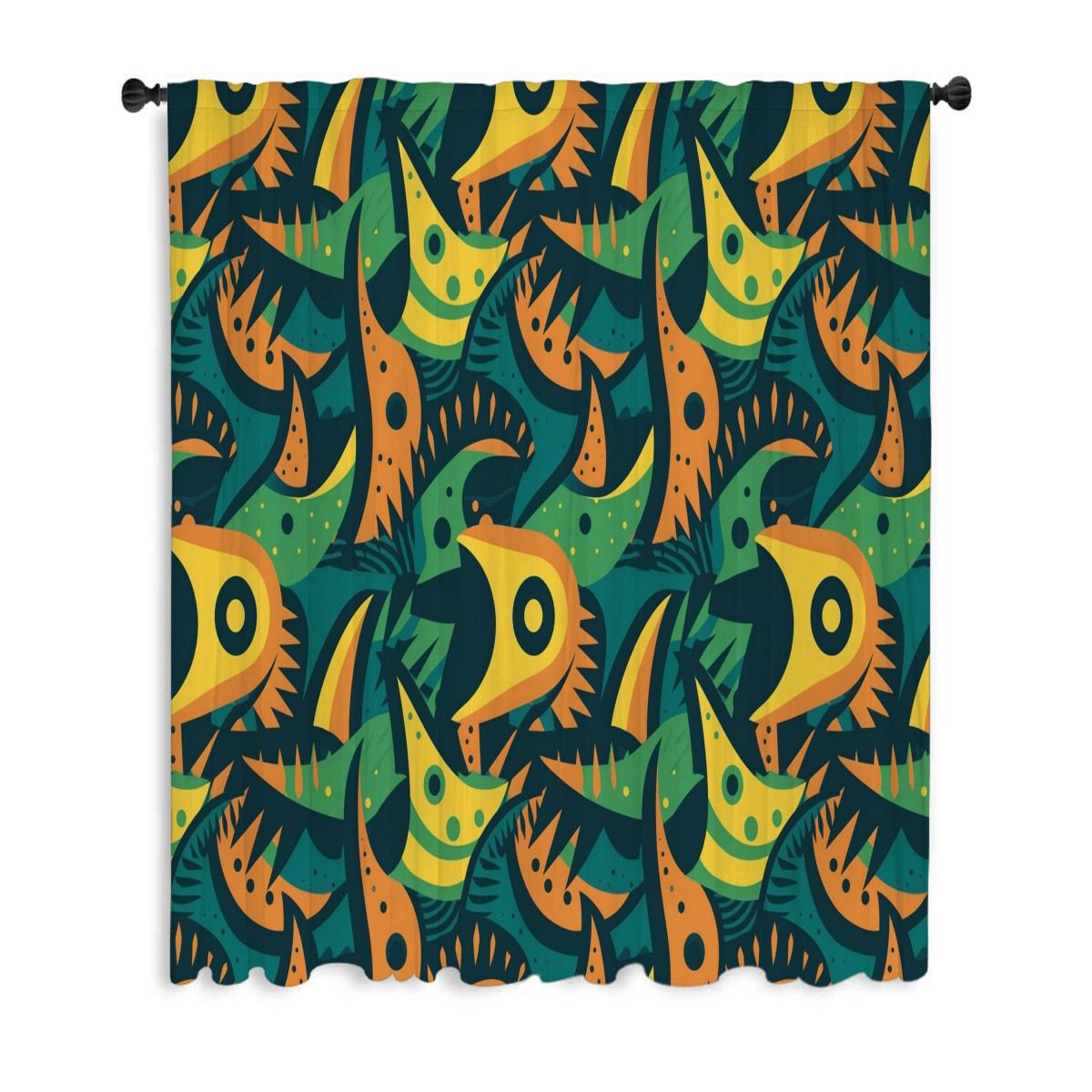 East Urban Home Brazilian Window Curtains, Retro Blackout Curtain ...