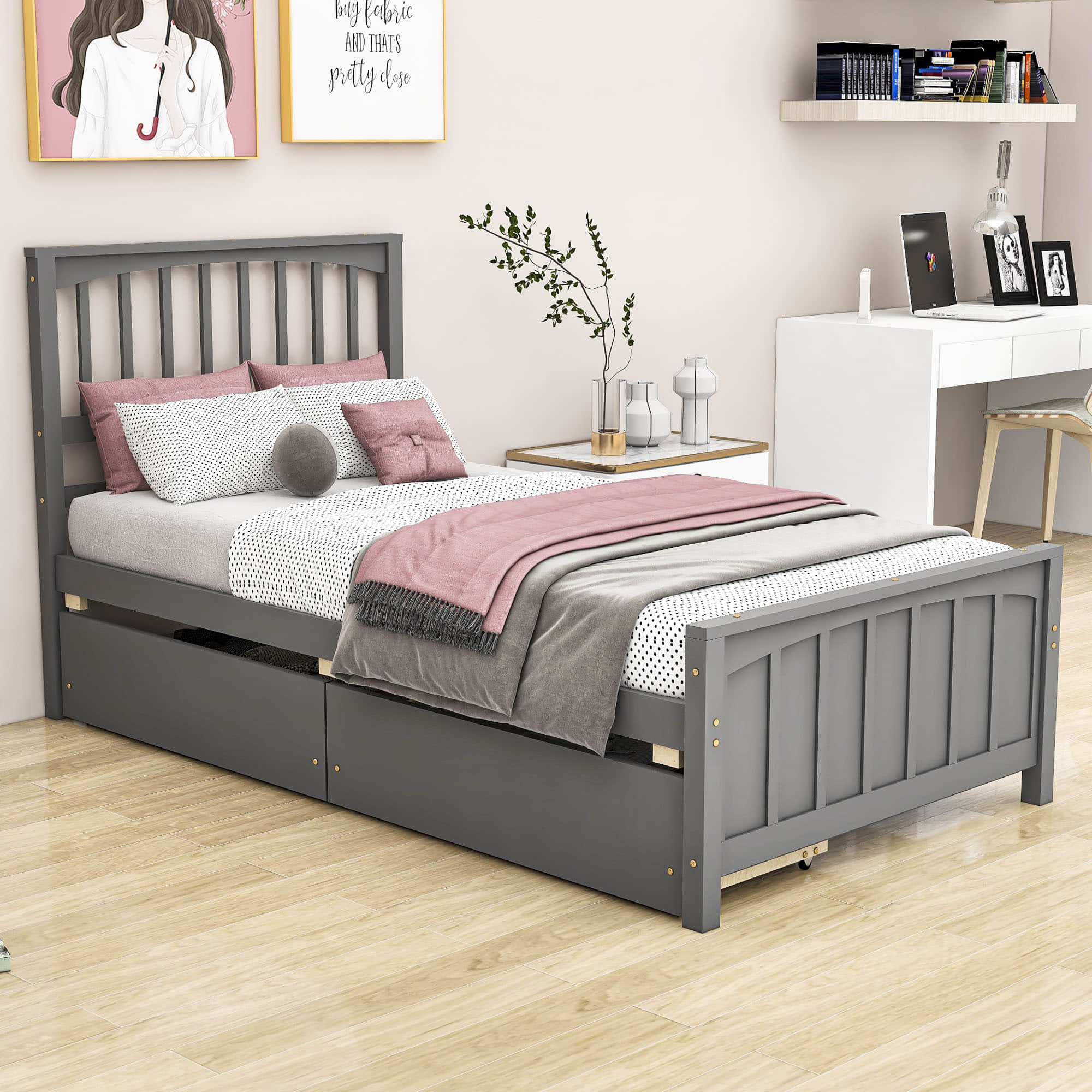 Red Barrel Studio® Twin Storage Platform Bed with Drawers & Reviews ...