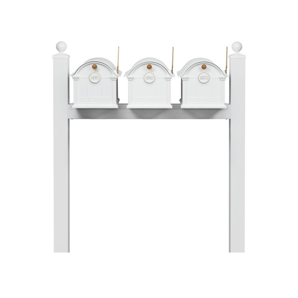 Whitehall Products Balmoral Triple Mount Mailbox /w/ Ball Finials ...