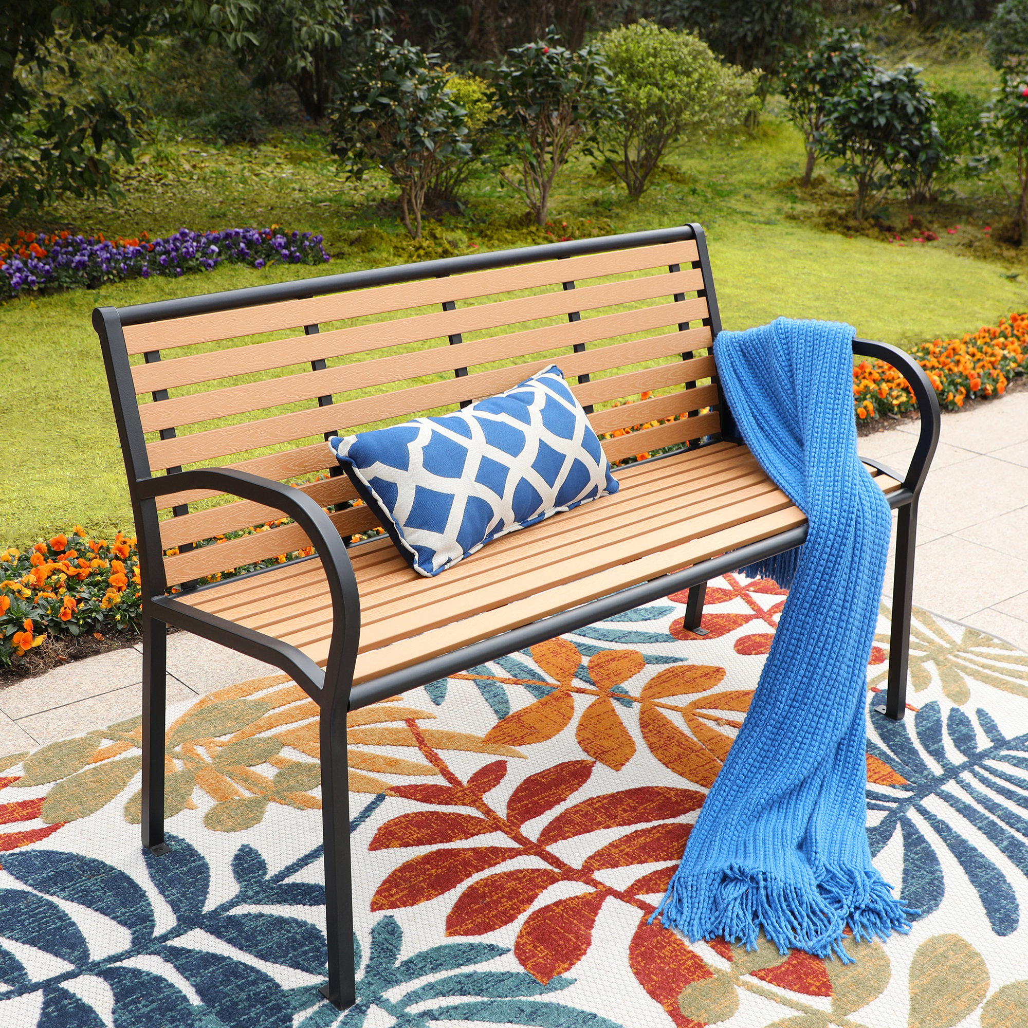 Lark Manor Alje Metal Outdoor Bench & Reviews | Wayfair