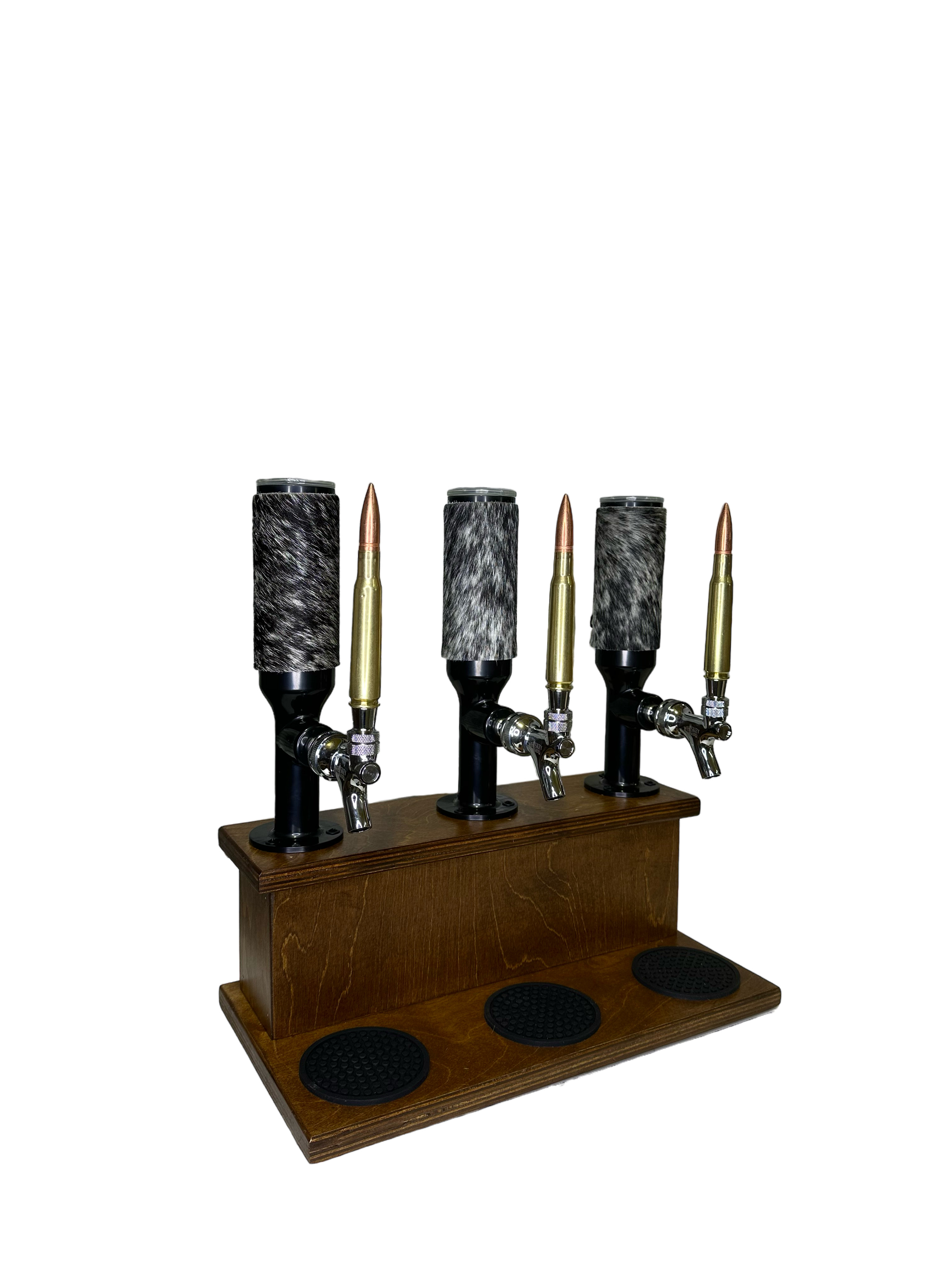 Whiskey Towers Triple Brass 50 Handle - Cowhide Whiskey Tower | Wayfair