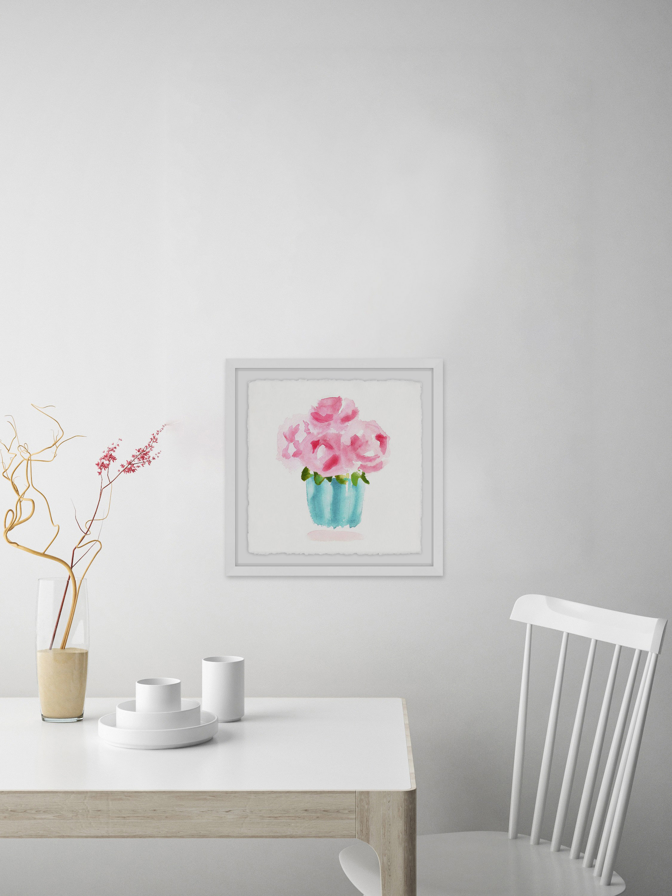 House of Hampton® 'Pink Wonder' Framed Watercolor Painting Print ...