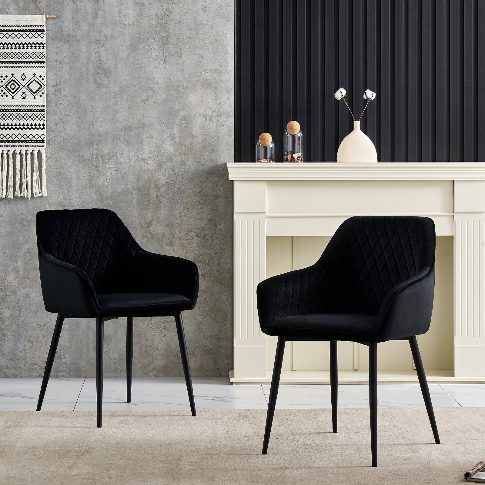 Everly Quinn Carlean Velvet Dining Chair With Arm & Reviews | Wayfair