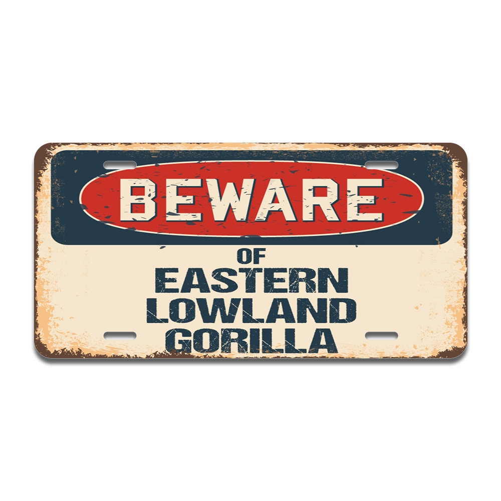 SignMission Beware Of Eastern Lowland Gorilla Aluminum Licence Plate ...