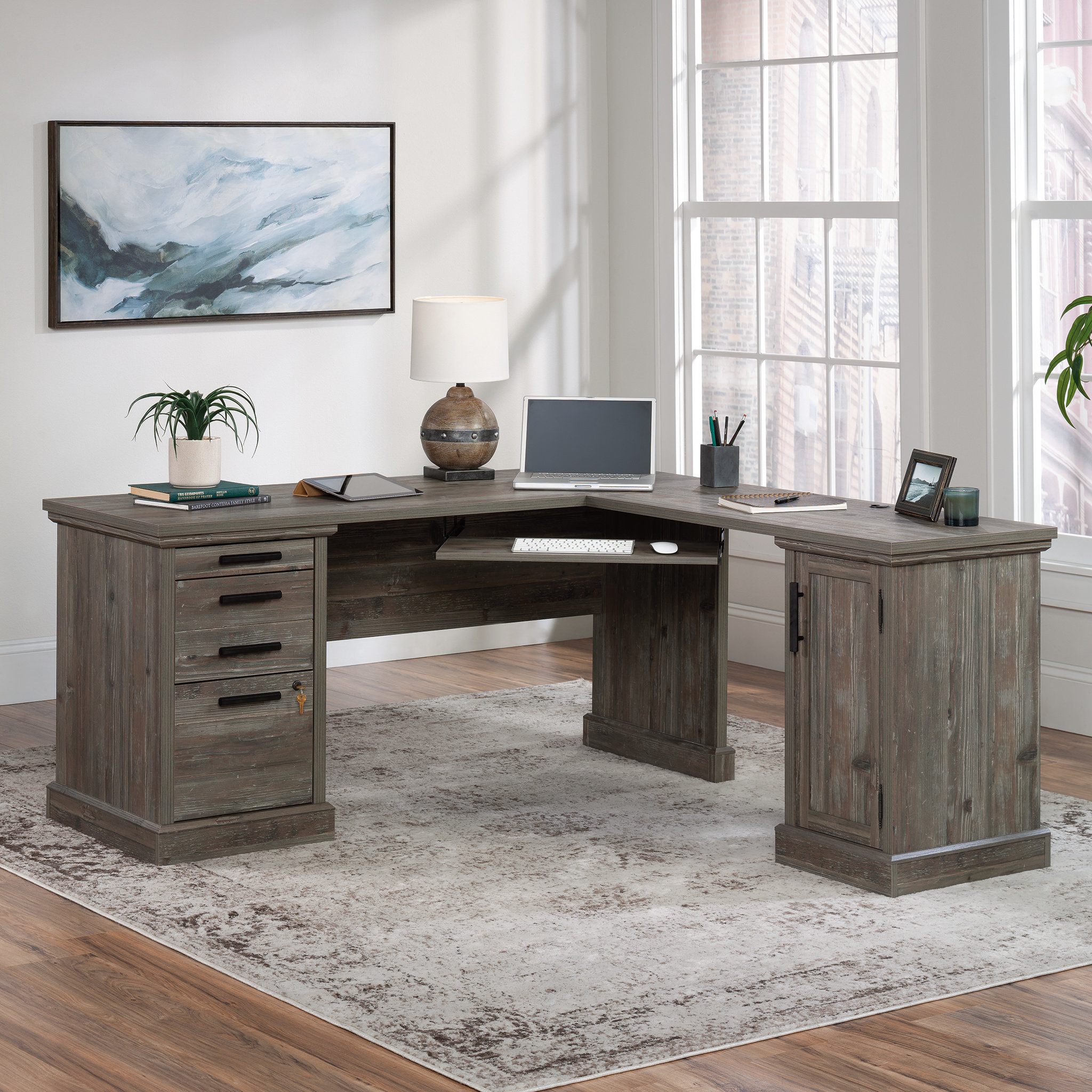 Upper Square™ Aspen Post L-Shaped Executive Desk & Reviews | Wayfair