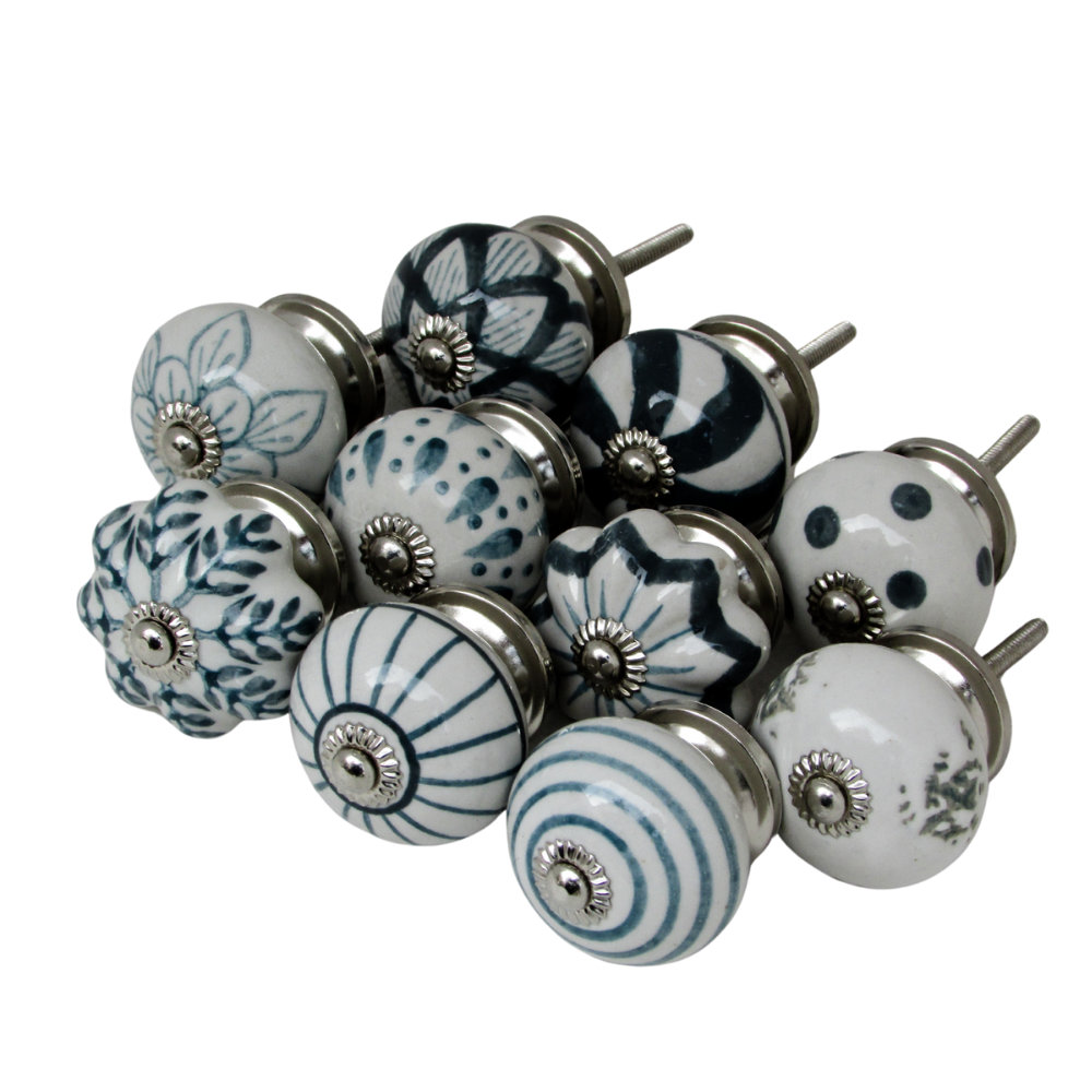 Panoply Decor Vintage Style Ceramic Door Drawer Knobs, Hand Painted ...