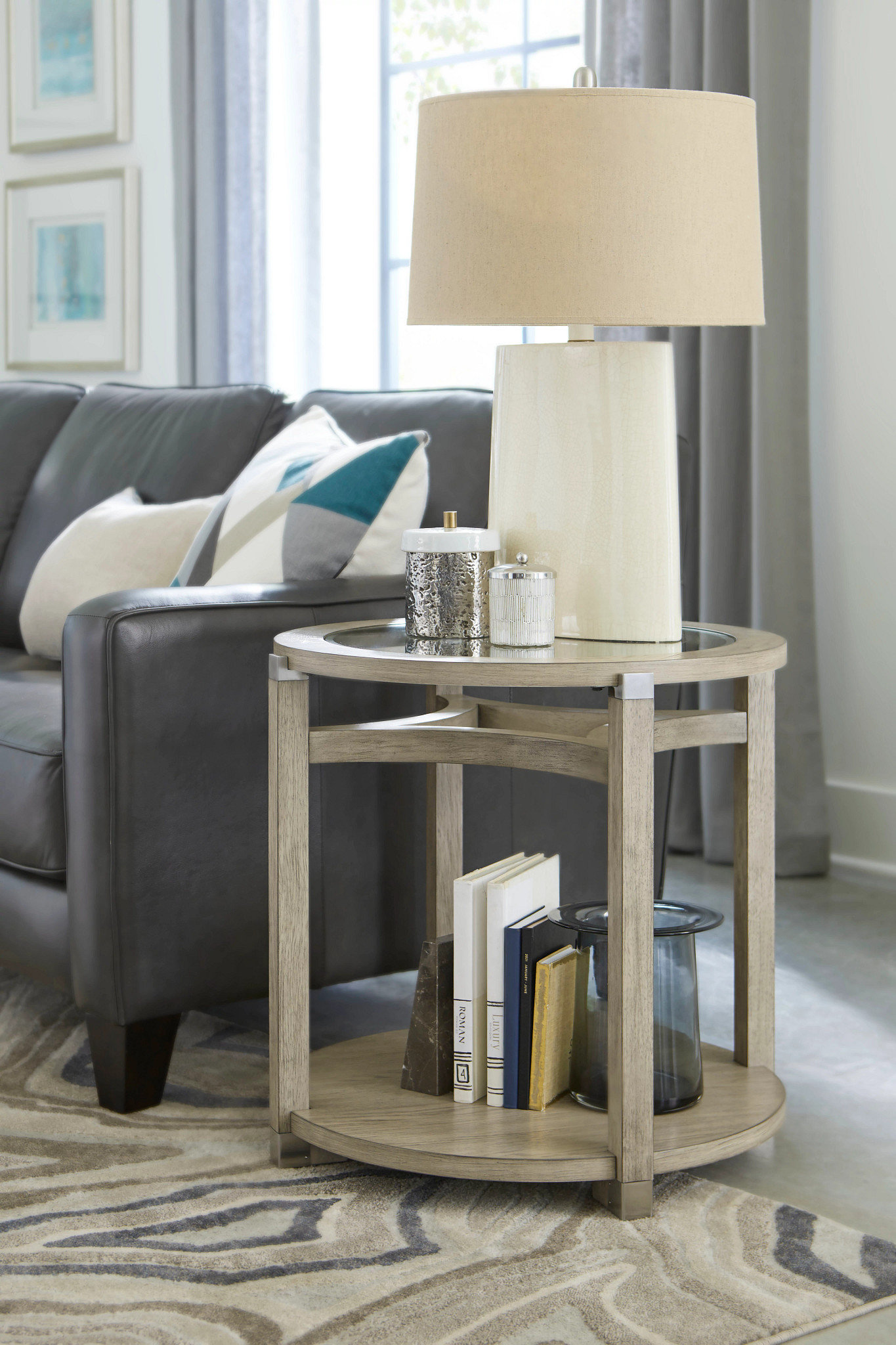 Laurel Foundry Modern Farmhouse® Cheltenham Glass Frame End Table with ...