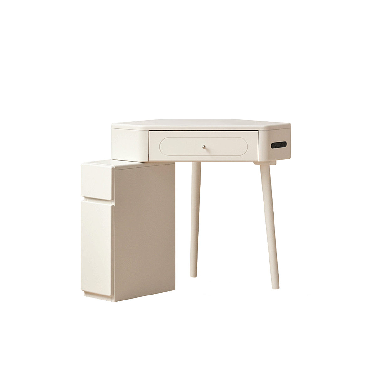Corrigan Studio® Minimalist White Corner Solid Wood Dressing Table and ...