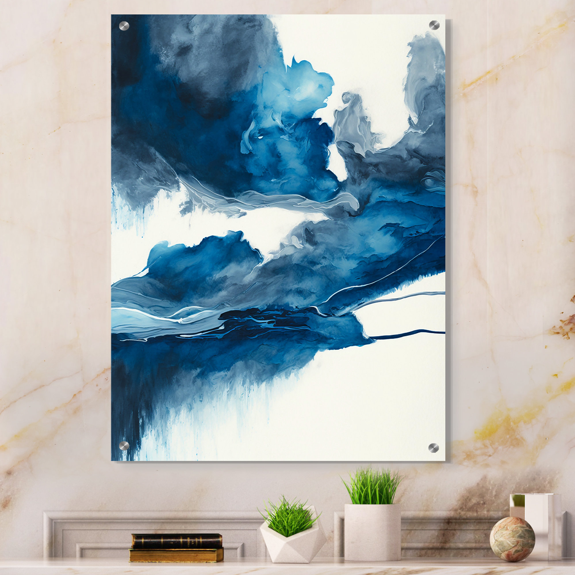 Wrought Studio™ Through The Sapphire Blue Clouds V - Abstract Liquid ...