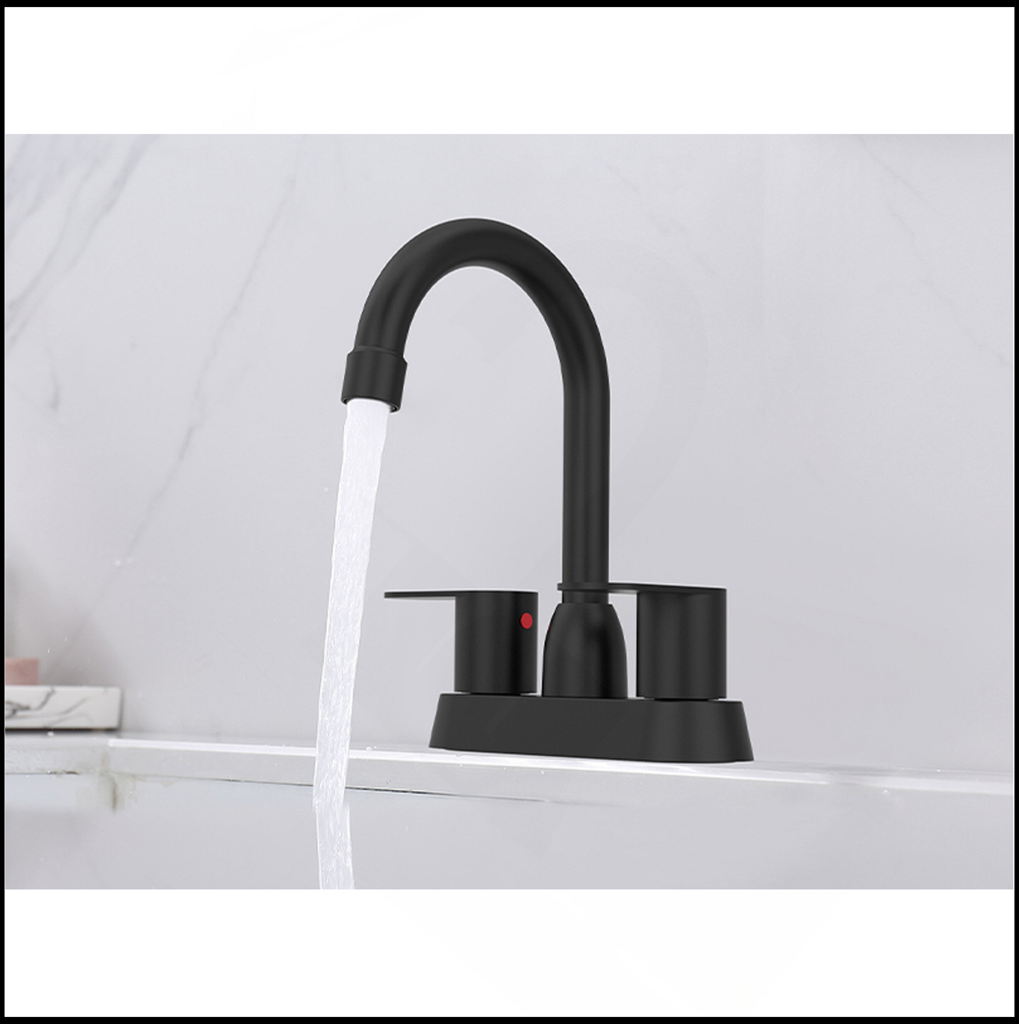 KUNMINGZHUHE Bathroom Faucet Matte Black 2-Handle Bathroom Sink Faucet ...