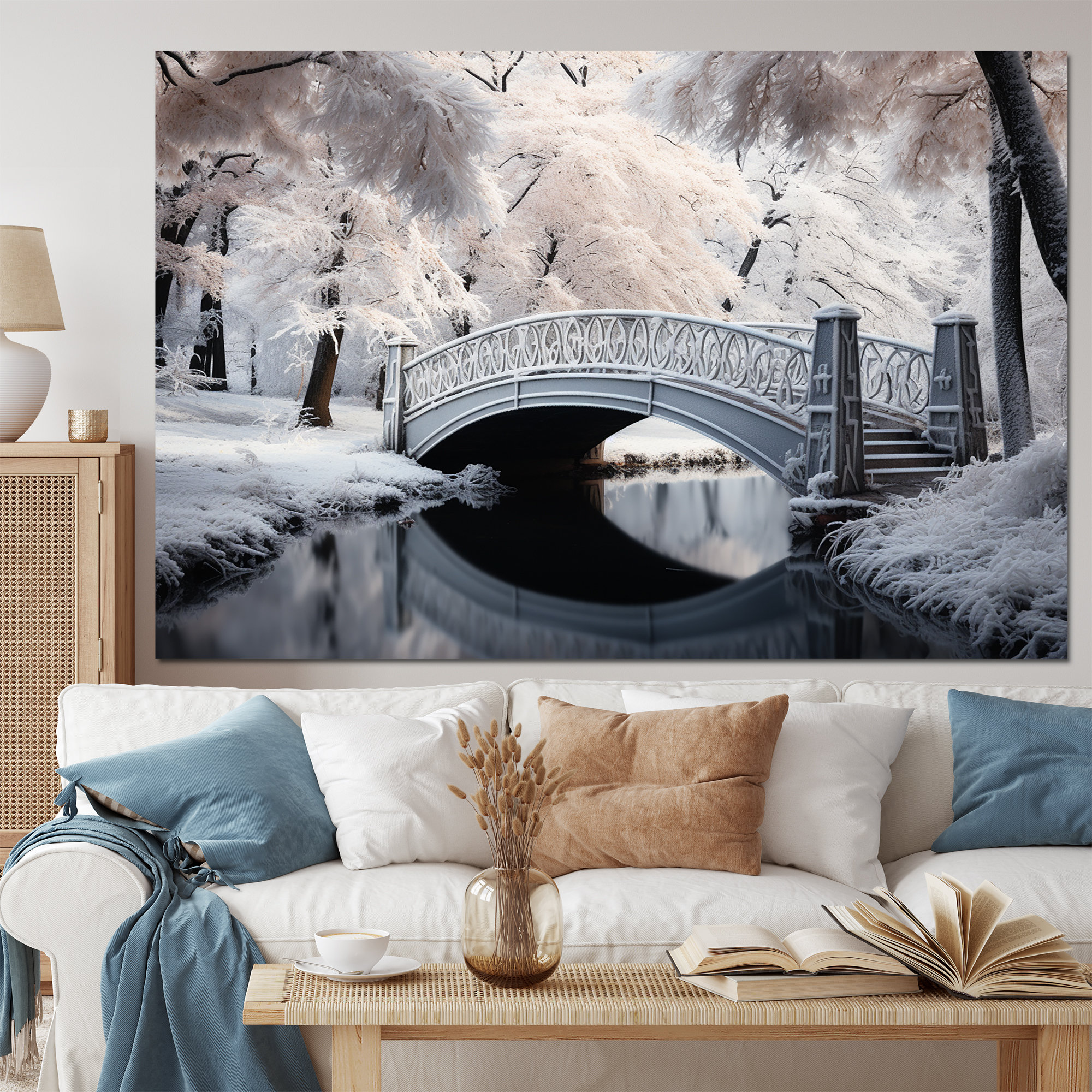 Red Barrel Studio® White Bridge In Winter II - Bridges Canvas Prints ...