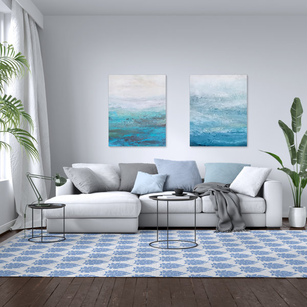 Everly Quinn Eastleigh Blue/Periwinkle Rug | Wayfair