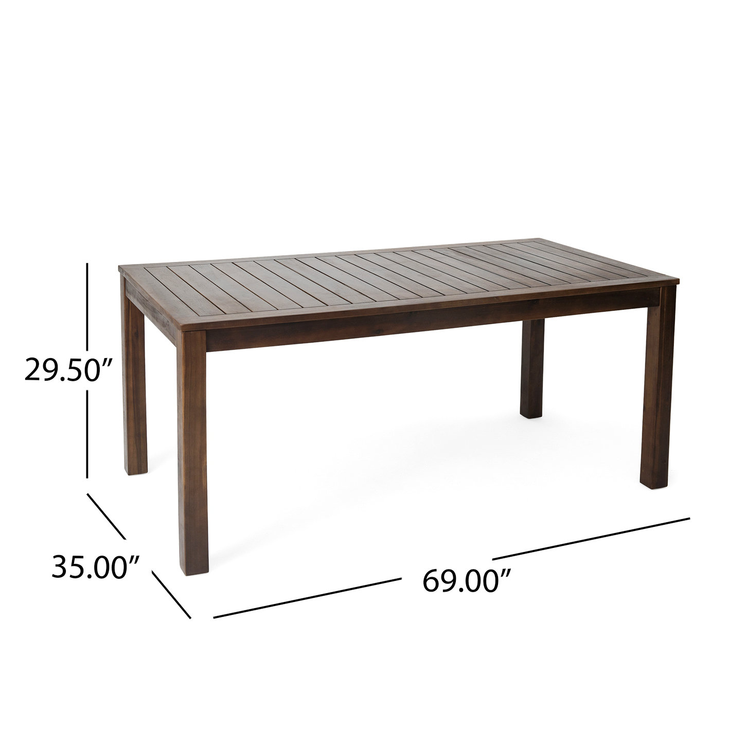 Hokku Designs Ivena Rectangular 35.05'' L x 69.05'' W Outdoor Dining ...
