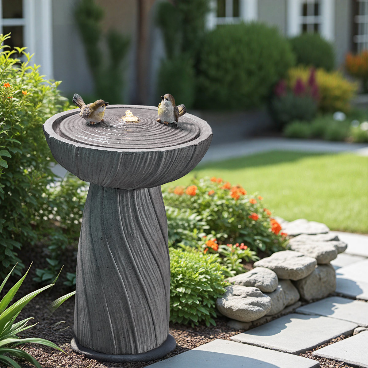 Millwood Pines Weather Resistant Water Fountain For Outdoor Decor ...