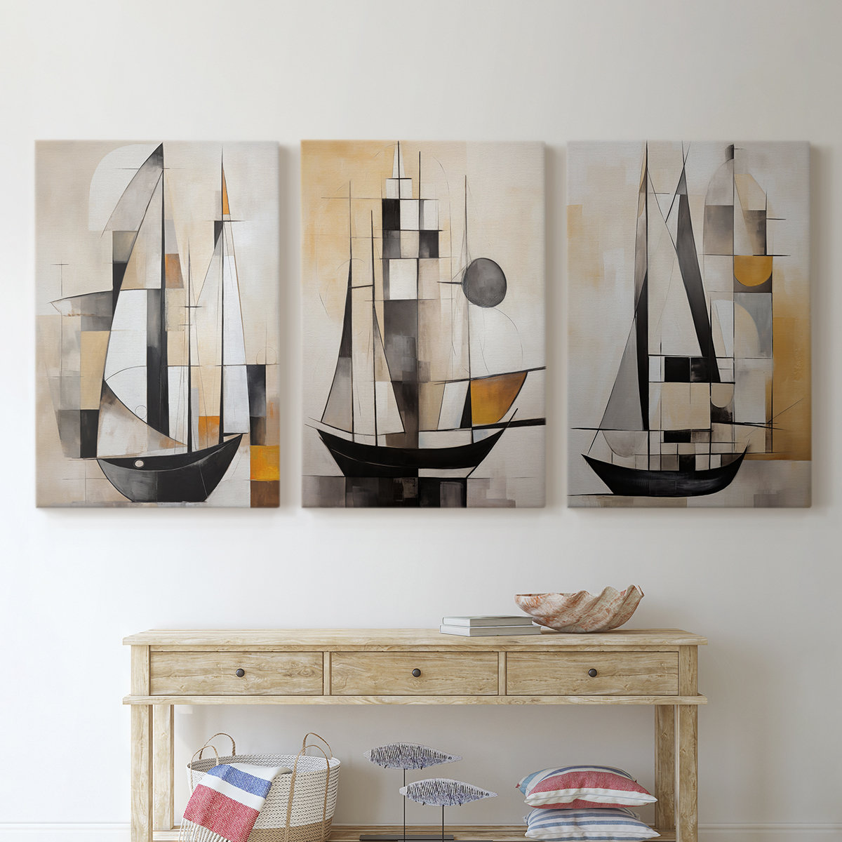 Longshore Tides Sea and Shore Series LXXVII -Set Of 3 Gallery Wrapped ...