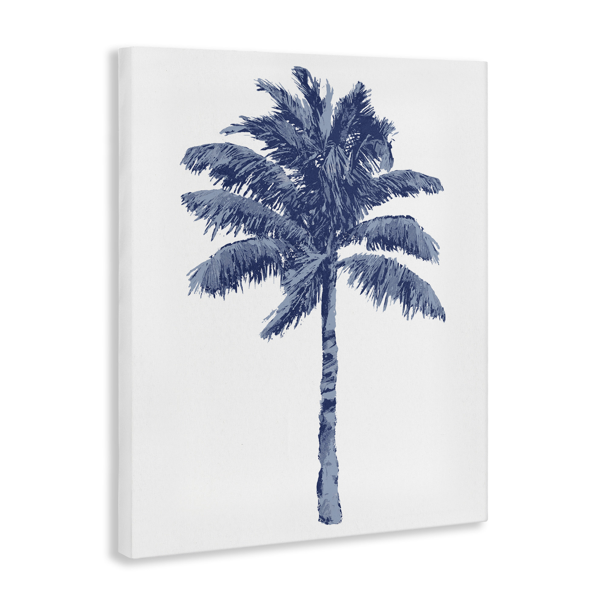 Latitude Run® Modern Palm Tree in Blue Canvas Wall Art, design by ...