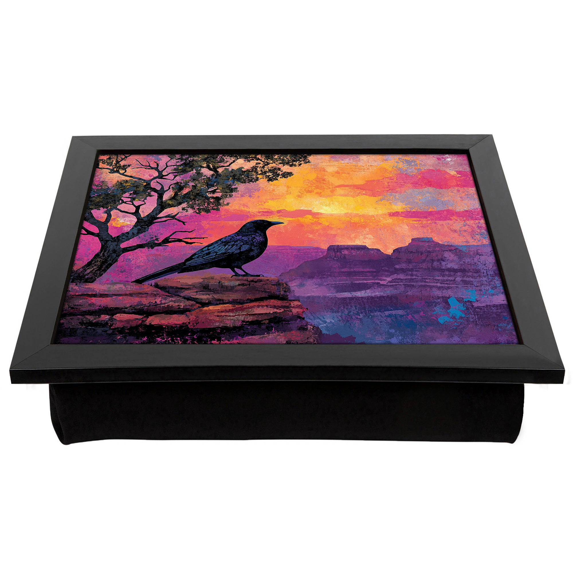 17 Stories Crow Bird View Vol.3 Lap Tray with Cushion | Wayfair.co.uk