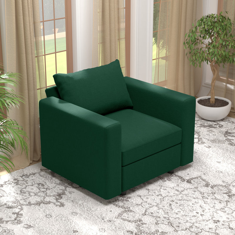 Ainfox BOX MODULE STO SOFA 38'' Upholstered Modular Accent Chair with ...