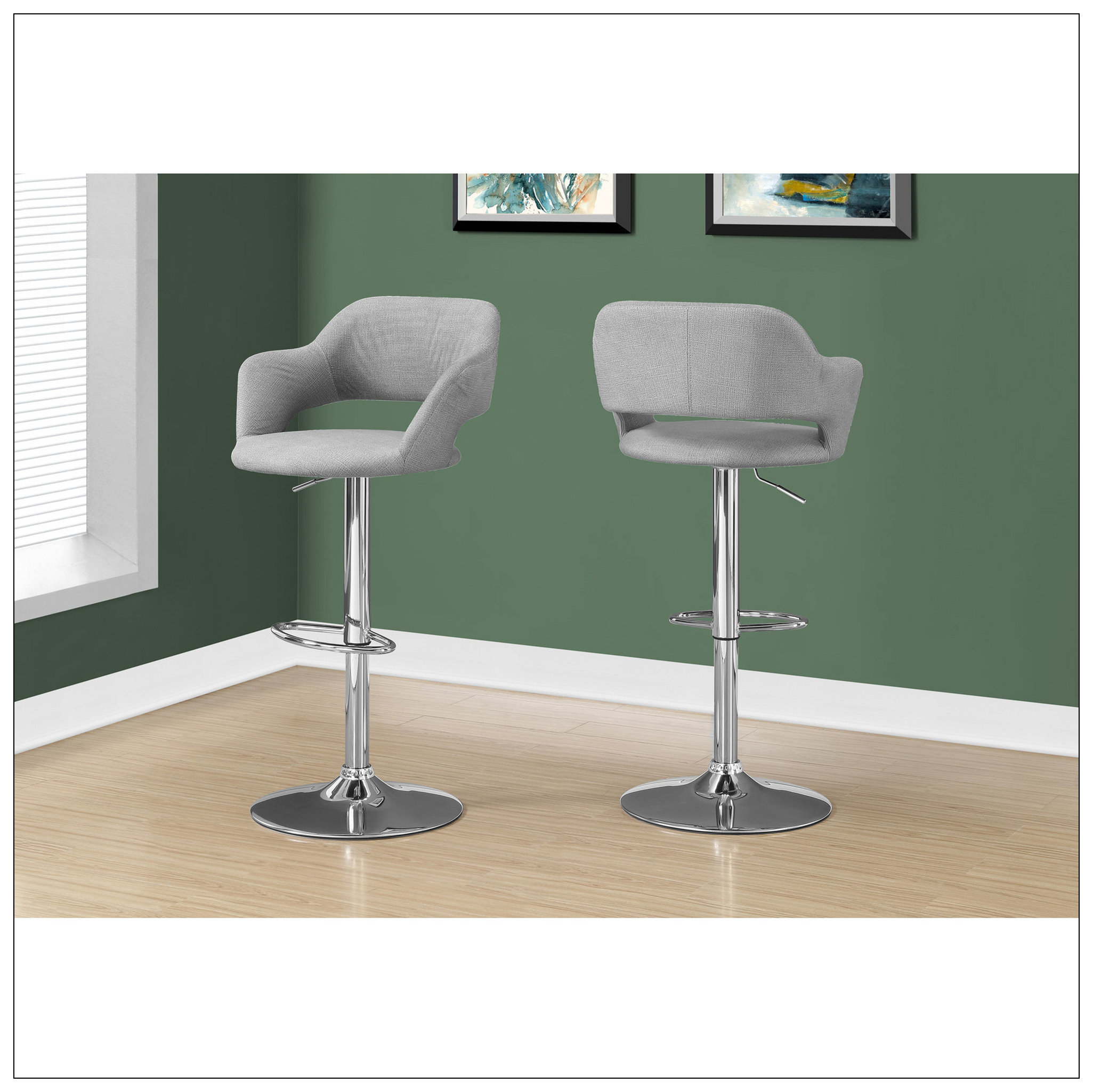 Orren Ellis Counter Height Bar Stools Set Of 2, 26 Inch Modern Bar ...