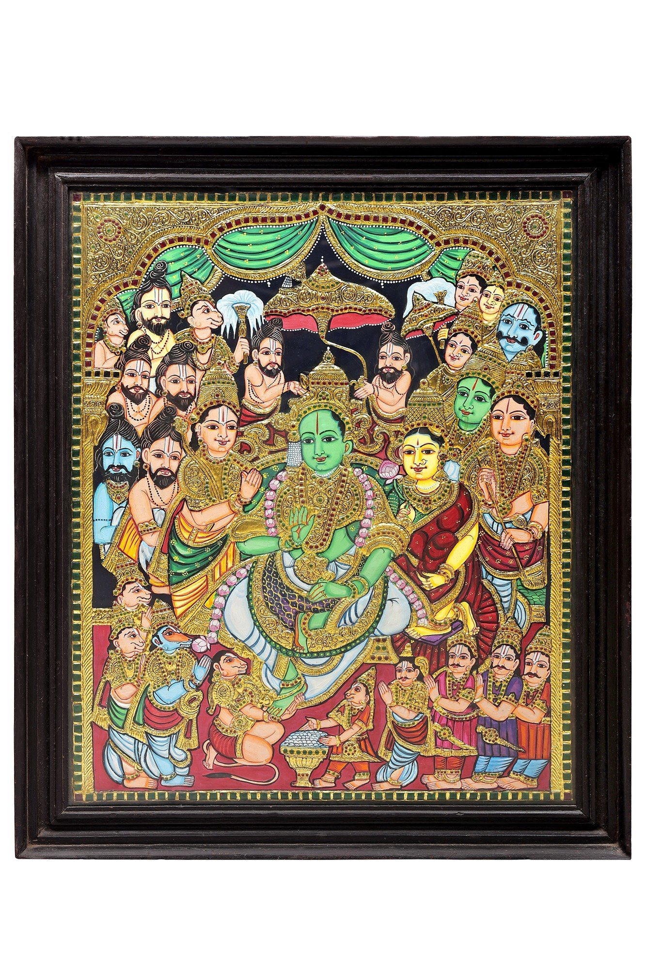 Exotic India Rama Darbar Tanjore Painting | Traditional Colors With 24K ...