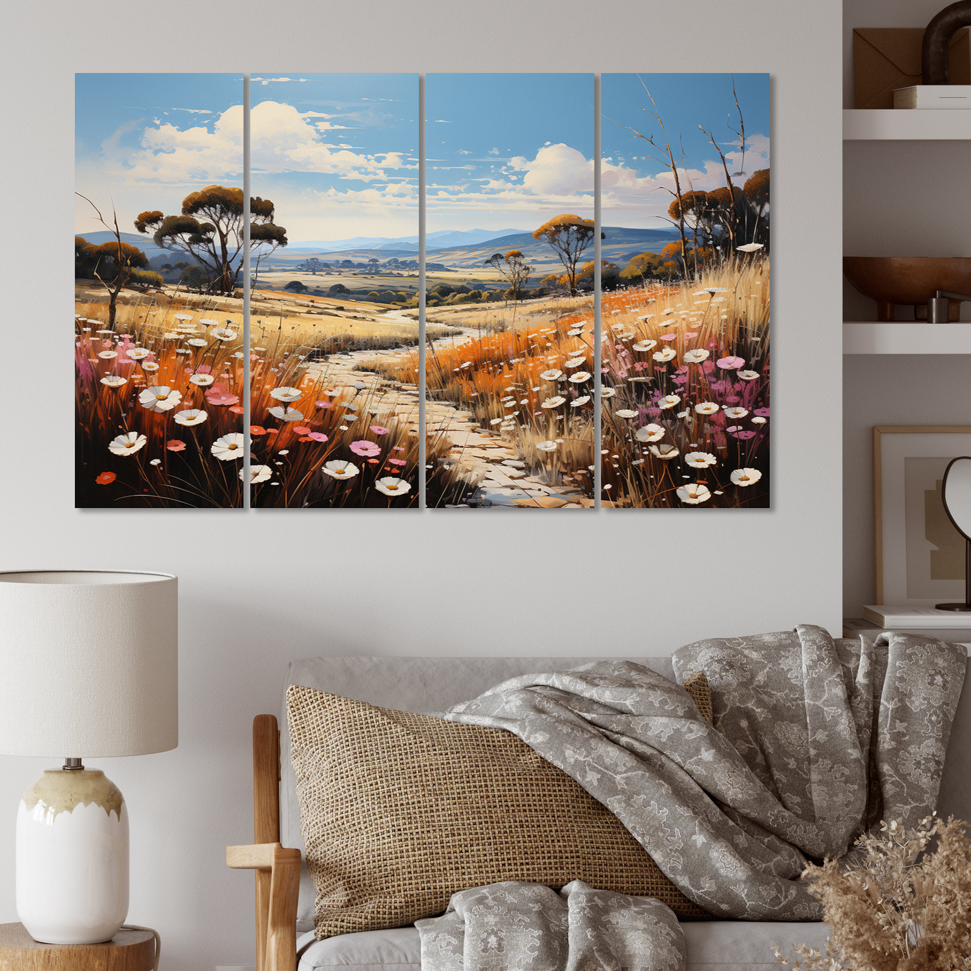 Design Art Countryside Spring Meadow - Countryside Wall Decor - 4 ...