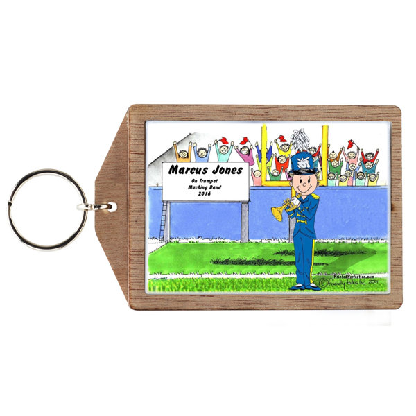 Printed Perfection Personalized Band, Trumpet - Male Wooden Key Chain ...