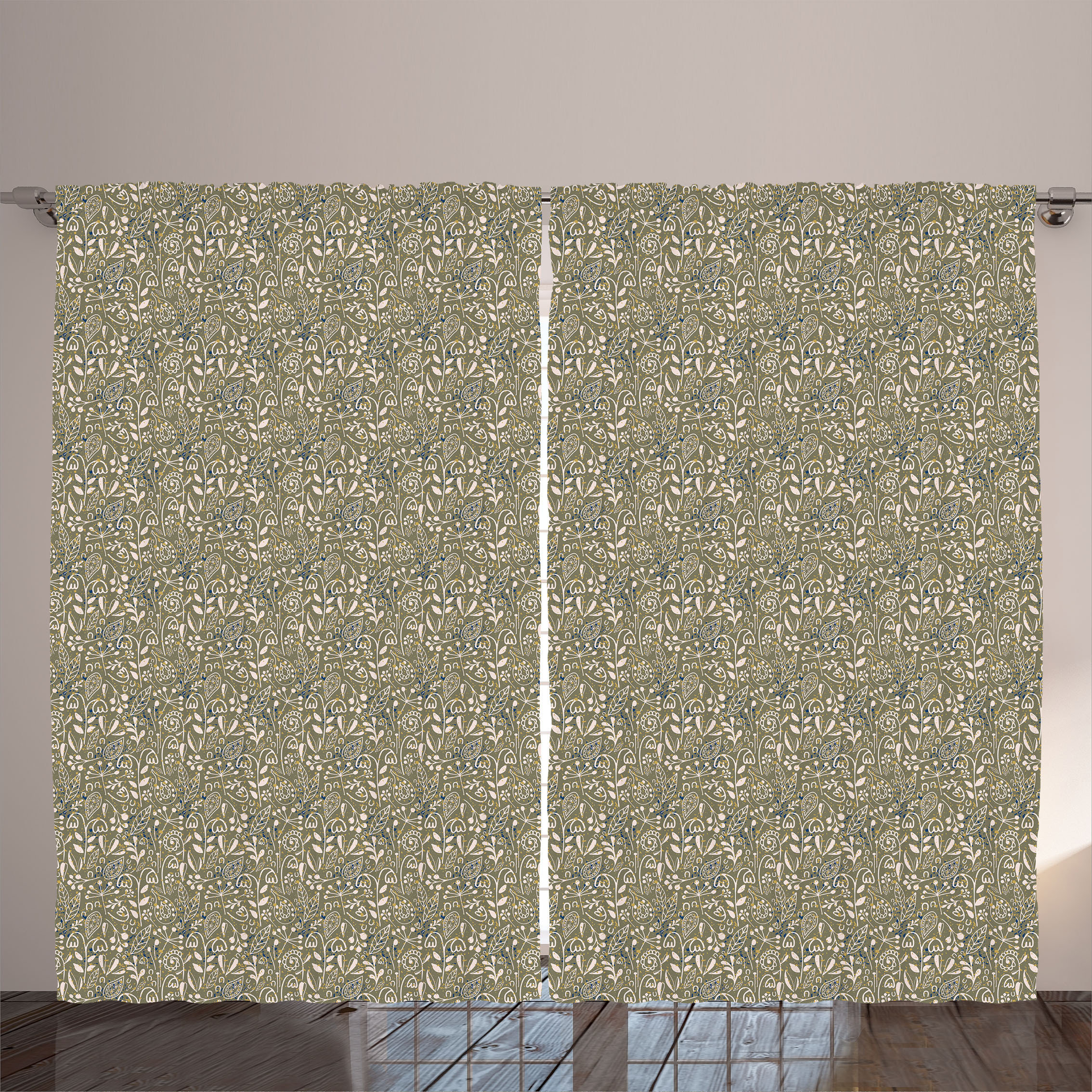 ColorD Shower Curtain Rustic curtain, botanical print of leaves, floral ...