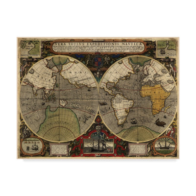 Trademark Art Map Of The World 1595 On Canvas by Lavoie Print | Wayfair