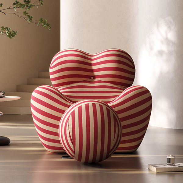 Orren Ellis 40.16"Modern Red Stripe Hugging Shape Single Compression ...