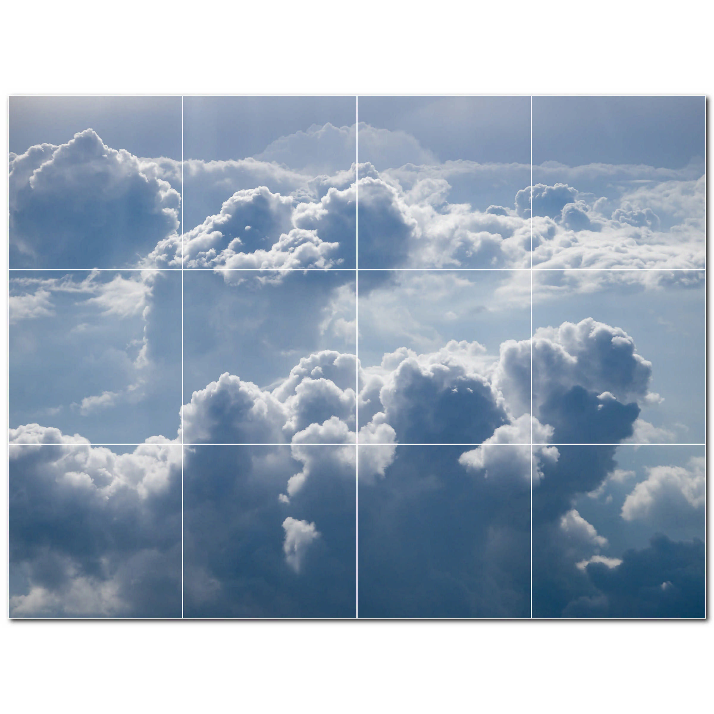 Picture-Tiles.com 32" x 24" Ceramic Clouds Photo Decorative Mural Tile ...