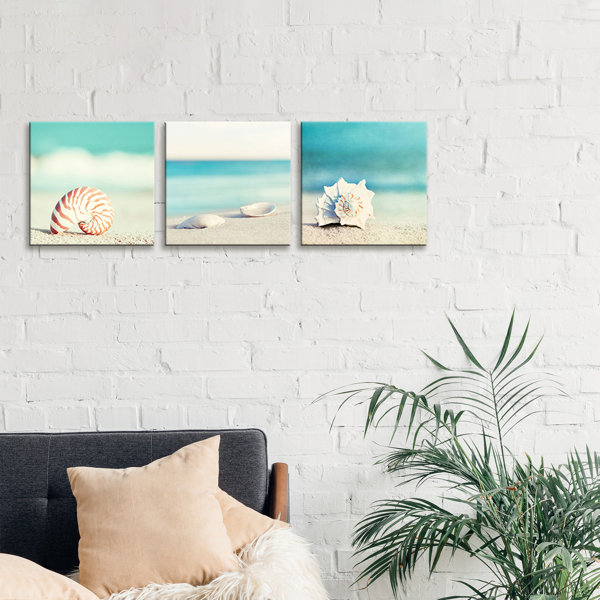 House of Hampton 'Paradise Triptych' 3 Piece Photograph Set on Wrapped ...