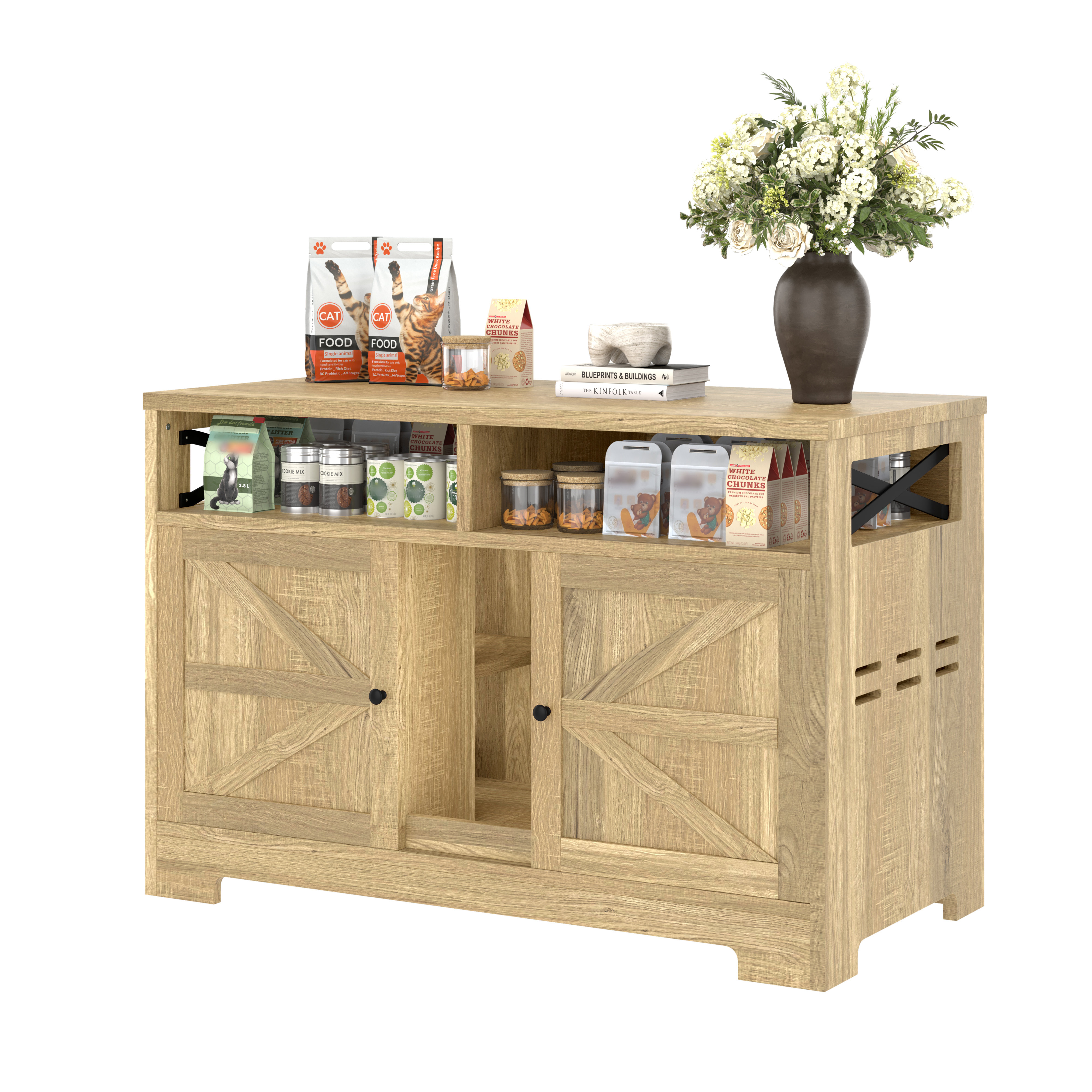 Tucker Murphy Pet™ Aetherial 47" Cat Litter Box Enclosure, Double ...