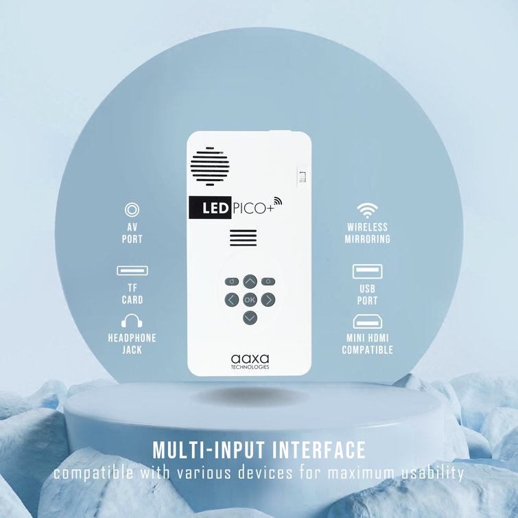 AAXA Technologies AAXA LED Pico+ Mini Projector with 2 Hour Battery ...