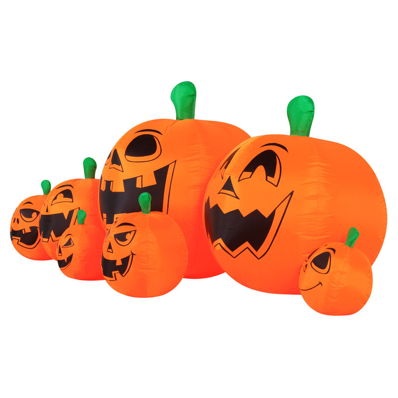 The Holiday Aisle® Ganessa 7 Piece Pumpkin Patch Inflatable Set | Wayfair