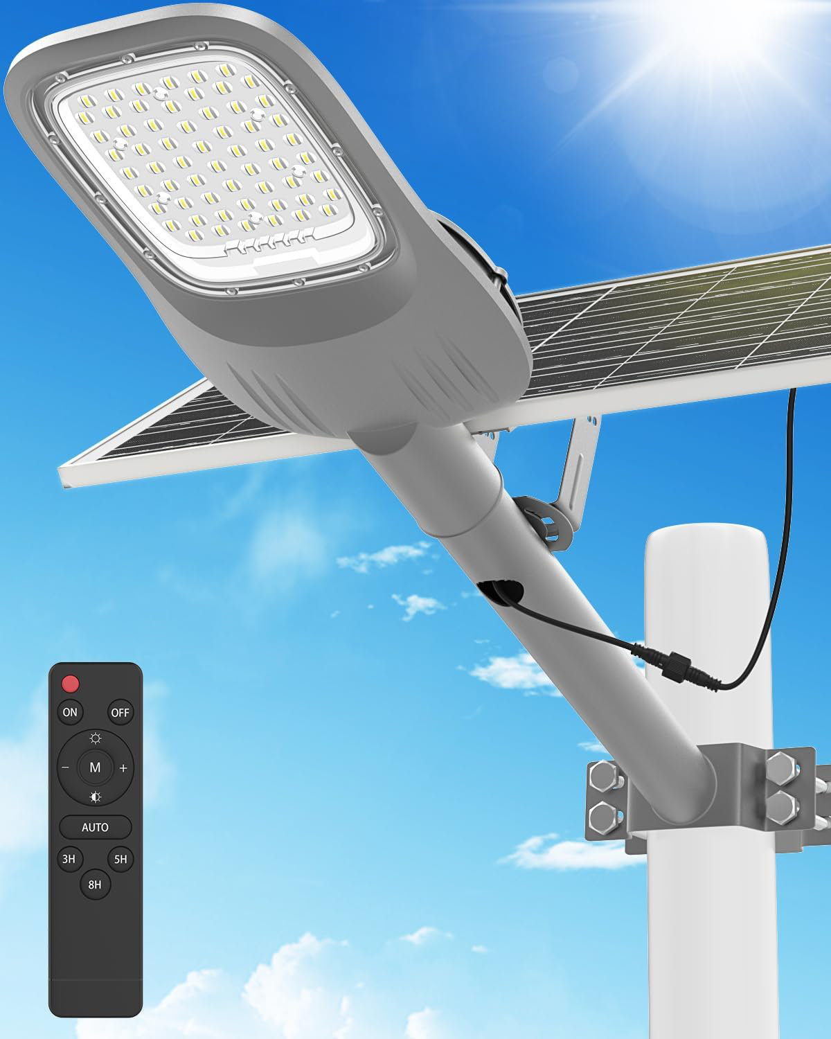 Co-t 20000LM Commercial Solar Street Light Outdoor With Remote Control ...